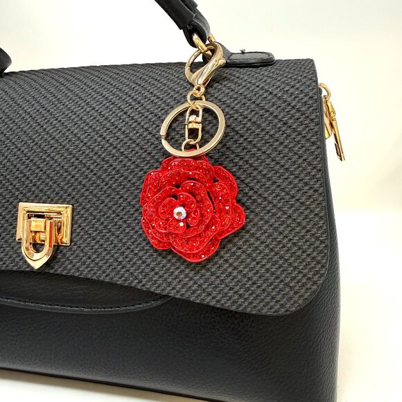 accentrix | Jewelry | Trend Alert New Ruby Crystal Rose Handbag Charm | Poshmark